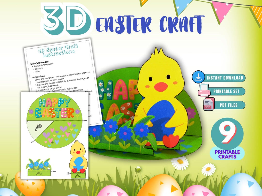 Easter Cut & Paste Craft Printable – Spring Paper Activity for Kids ...