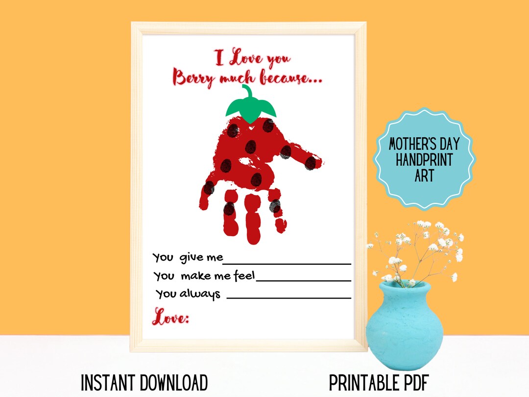 Mother's Day Handprint Art Craft, Handprint Mom Craft, Baby Children ...