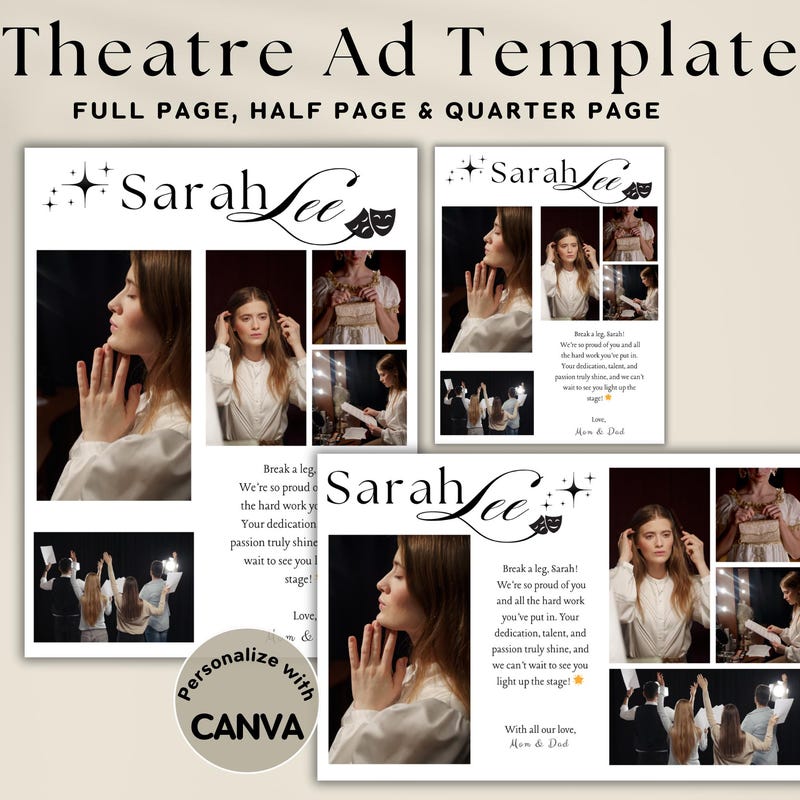 Playbill Ad Template - Etsy