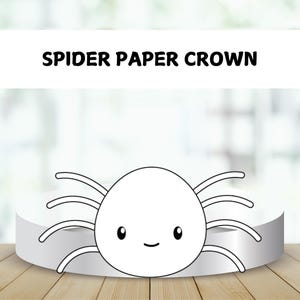 Spider Paper Crown Template, Halloween Printable Paper Crown, Halloween ...
