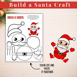 Build a Santa Craft, Winter Kids Craft, Christmas Activity Printable ...
