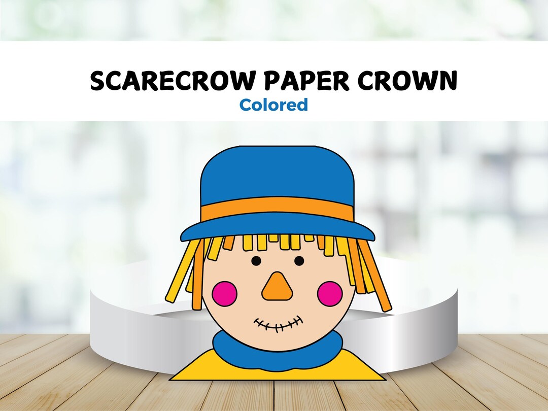 Scarecrow Paper Crown Template, Printable Paper Crown, Fall Paper Craft ...