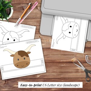 Longhorn Hat Paper Crown Craft, Coloring Cow Paper Craft, Wild West ...