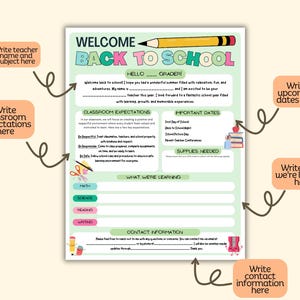 Editable Back to School Newsletters, Printable Classroom Welcome Letter ...