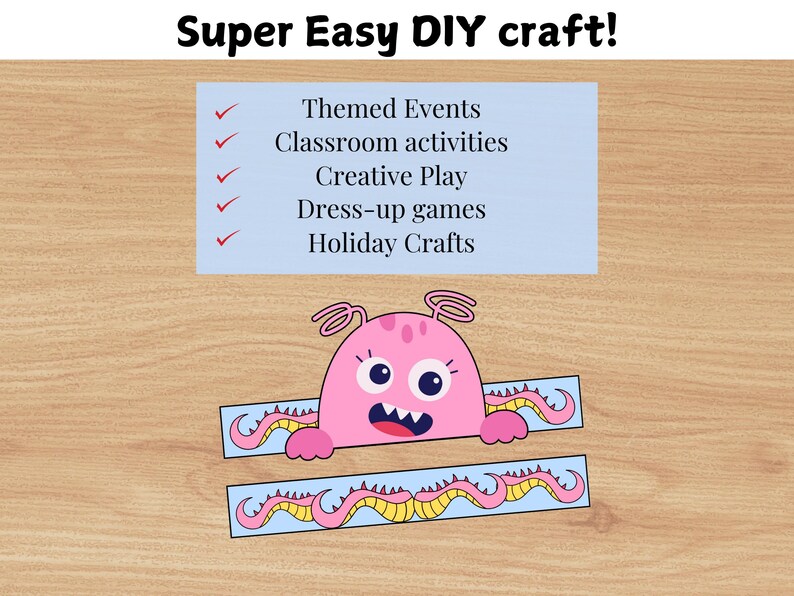 Monster Paper Crown Template, Printable Paper Crown, Monster Birthday ...
