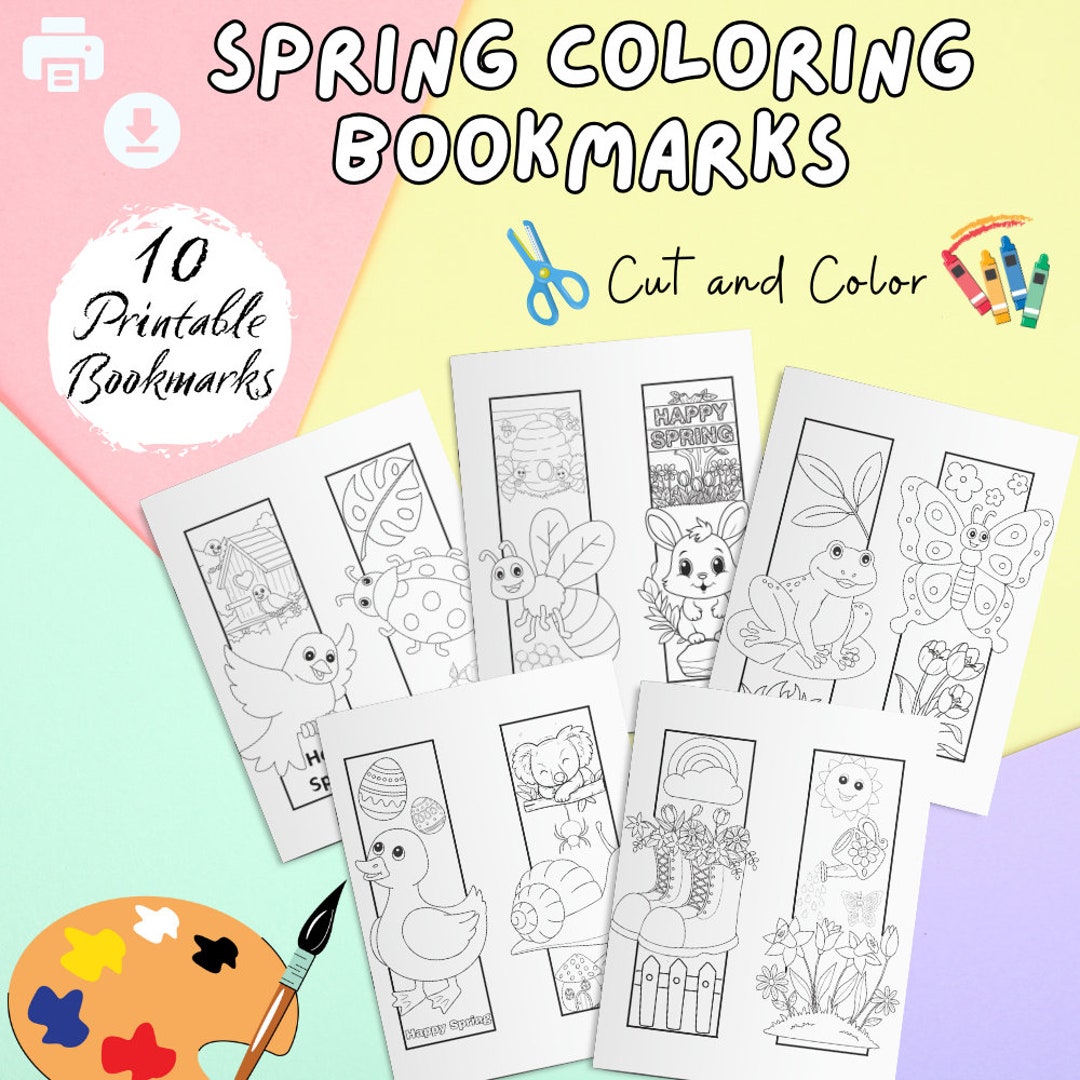 Spring Printable Bookmarks, Spring Crafts for Kids, Animal Bookmarks ...