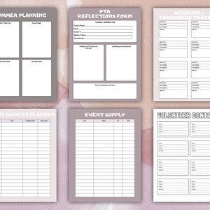 PTA Planner Printable, PTA Binder, Leader Planner Binder, PTA Volunteer ...