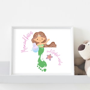 Mermaid Footprint Art, Mermaid Tail Handprint Craft, Under the Sea ...