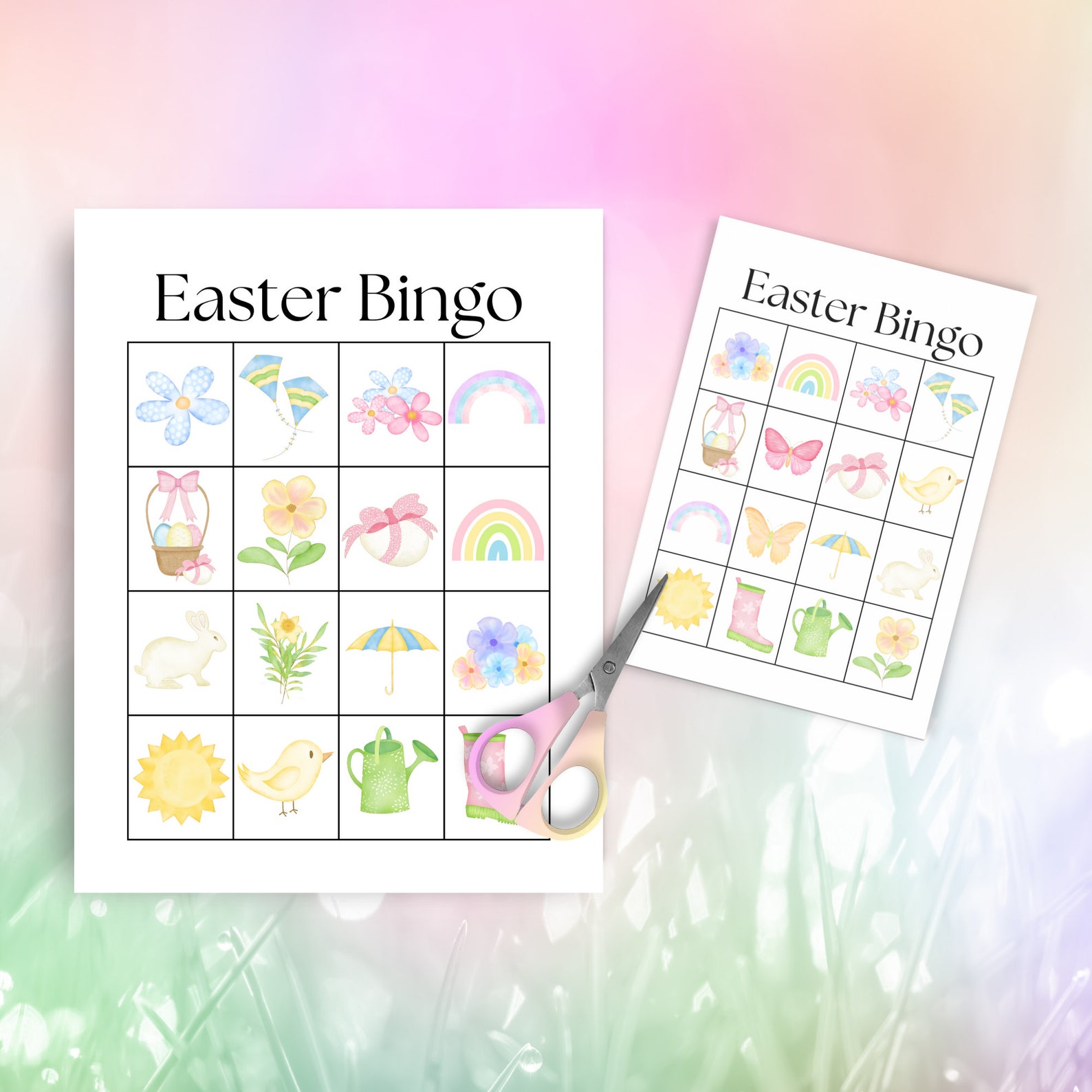Easter Bingo Cards for Kids and Adults, Printable Easter Games, Easter ...