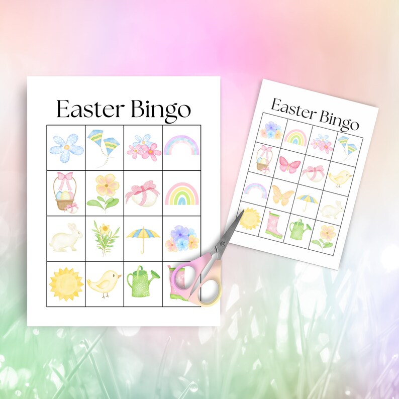 Easter Bingo Cards for Kids and Adults, Printable Easter Games, Easter ...