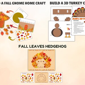 Fall Craft Bundle, Preschool Thanksgiving Crafts, Kids Paper Crafts ...