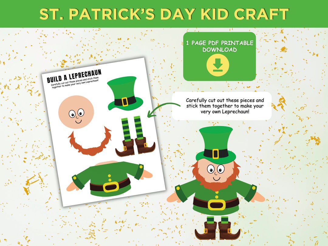 Build A Leprechaun, Printable St. Patrick's Day Craft, Leprechaun Kids ...