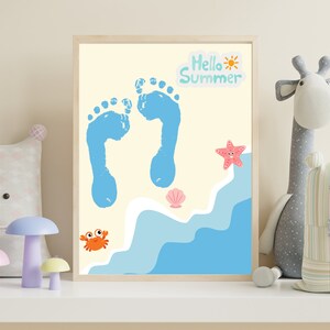 Summer Footprint Art Craft, Memory Baby Art Keepsakes, Preschool ...