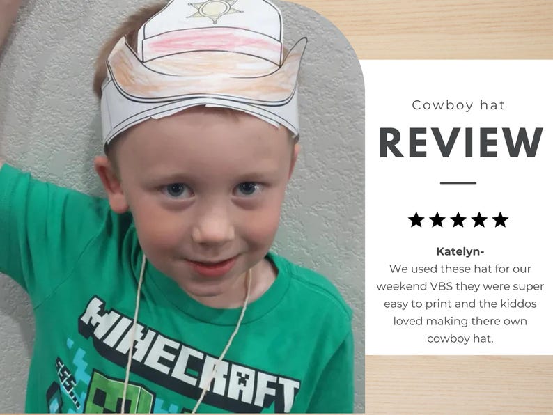 Cowboy Hat Paper Crown, Coloring Craft for Kids, Cowgirl & Cowboy ...