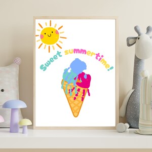 Summer Ice Cream Handprint Craft, Summer Handprint Printable, Food ...
