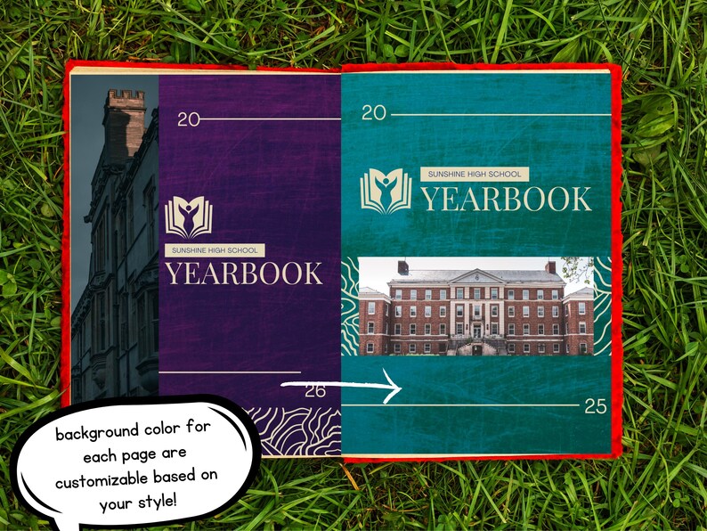 Class of 2026 Yearbook Template, Editable School Memory Yearbook Layout ...