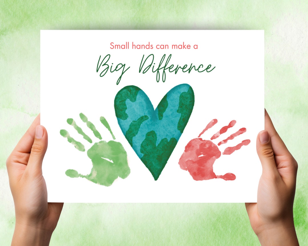 Earth Day Handprint Art Craft, Memory Art Keepsake, Earth Day Craft for ...