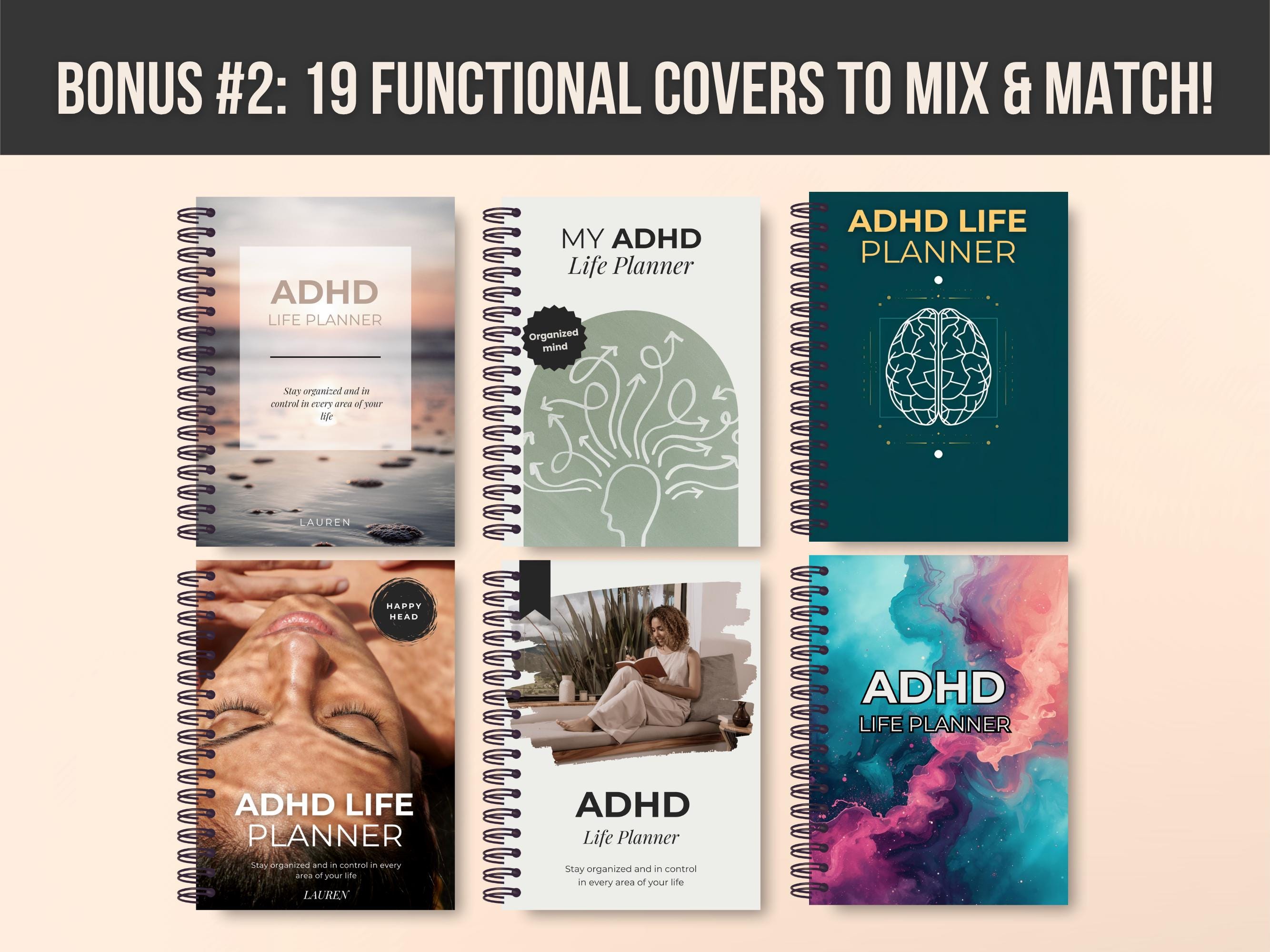 ADHD Life Planner & Calendars, 1000 Pages, 19 Covers, Daily Routine ...