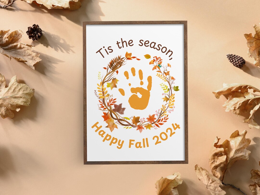 Tis the Season Fall Handprint Craft, Happy Fall Season Handprint Art ...