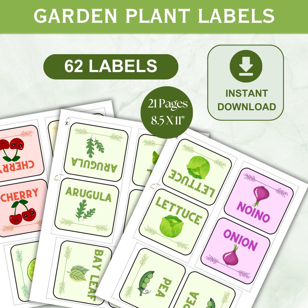 Garden Plant Labels, Printable Plant Tags, Vegetable Labels, Canning ...
