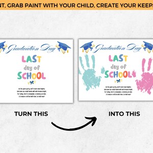 Last Day of School Handprint Art Crafts, Kindergarten Preschool ...