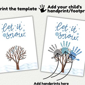 Let It Snow Handprint Craft Template, Printable Winter Handprint ...