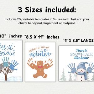 Christmas Handprint Art Bundle, Winter Handprint Craft, Christmas ...