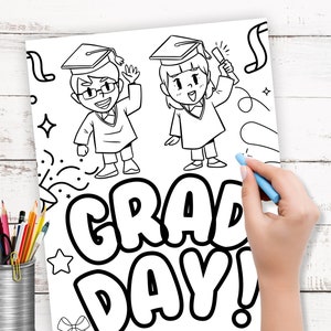 Preschool Graduation Coloring Pages, Graduation Activity, Kindergarten ...