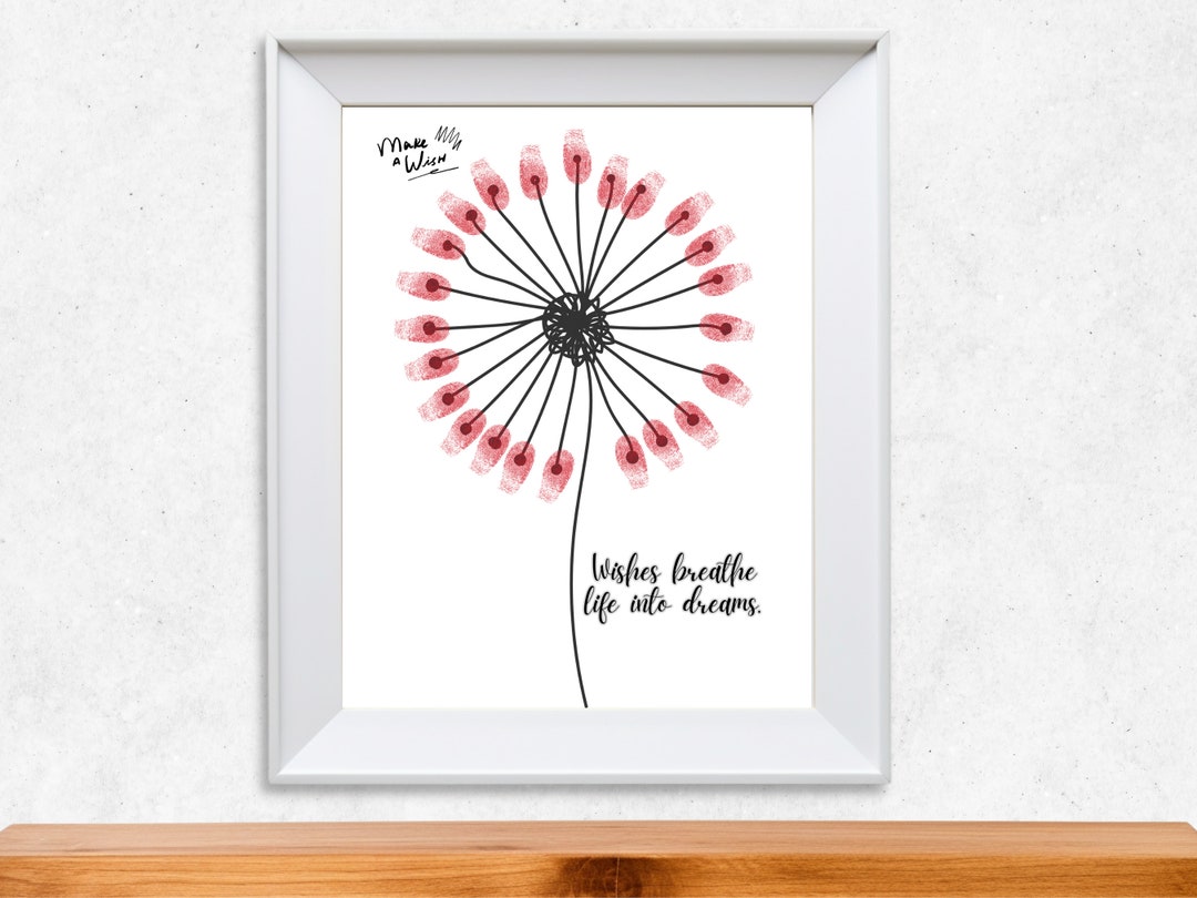 Fingerprint Dandelion Art Craft, Wishes Handprint Craft, Keepsake DIY ...