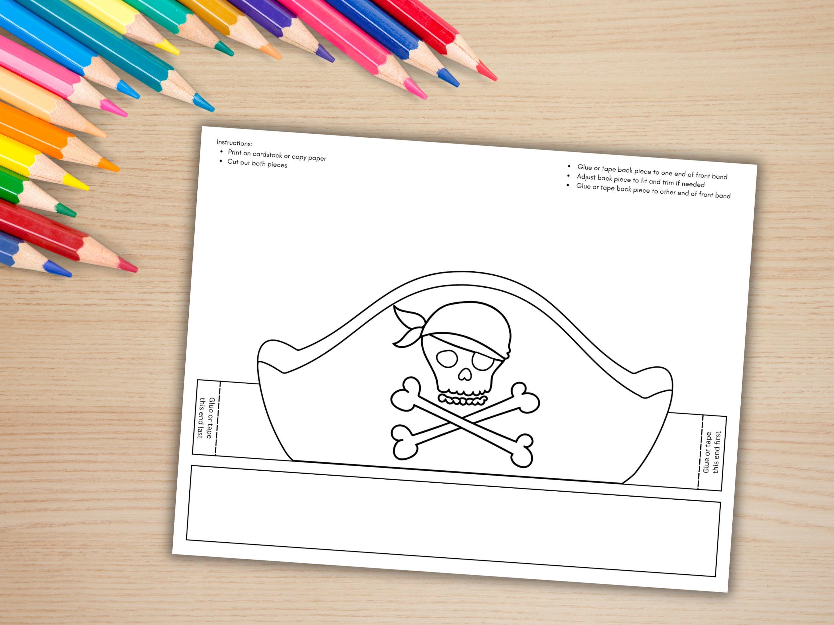 Pirate Hat Paper Crown Template, Printable Paper Crown, Pirate Party ...