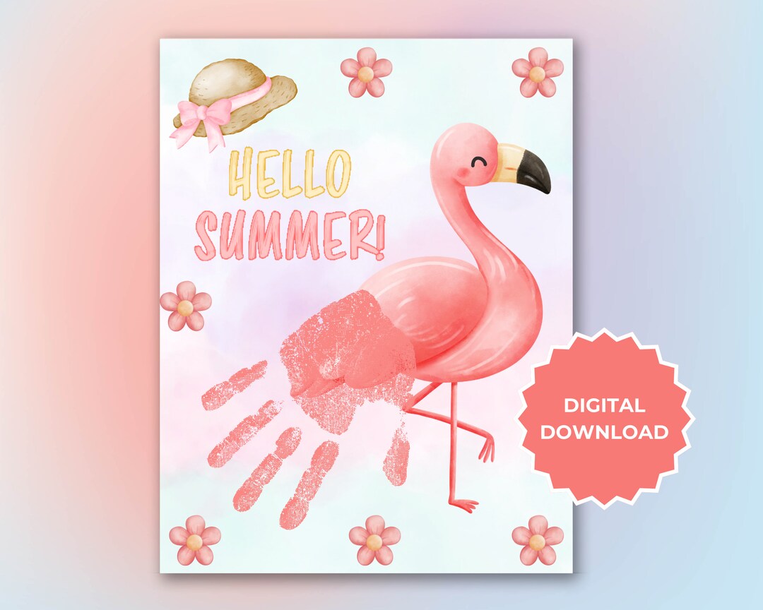 Summer Handprint Art Craft Summer Flamingo Handprint Art Preschool ...