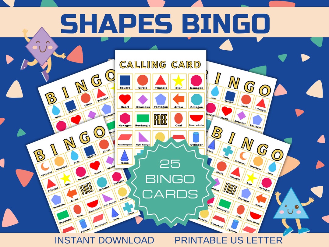 Shapes and Colors Bingo Cards, Back to School Bingo, Educational ...
