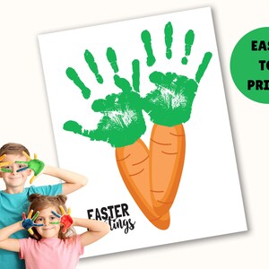 Easter Carrot Handprint Art, Handprint Craft, Easter Greetings, Baby ...