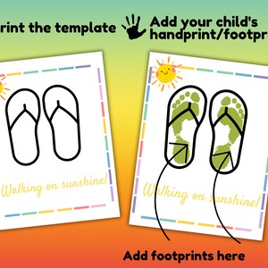 Summer Footprint Art Craft, Beach Footprint Art Craft, Baby Keepsake ...