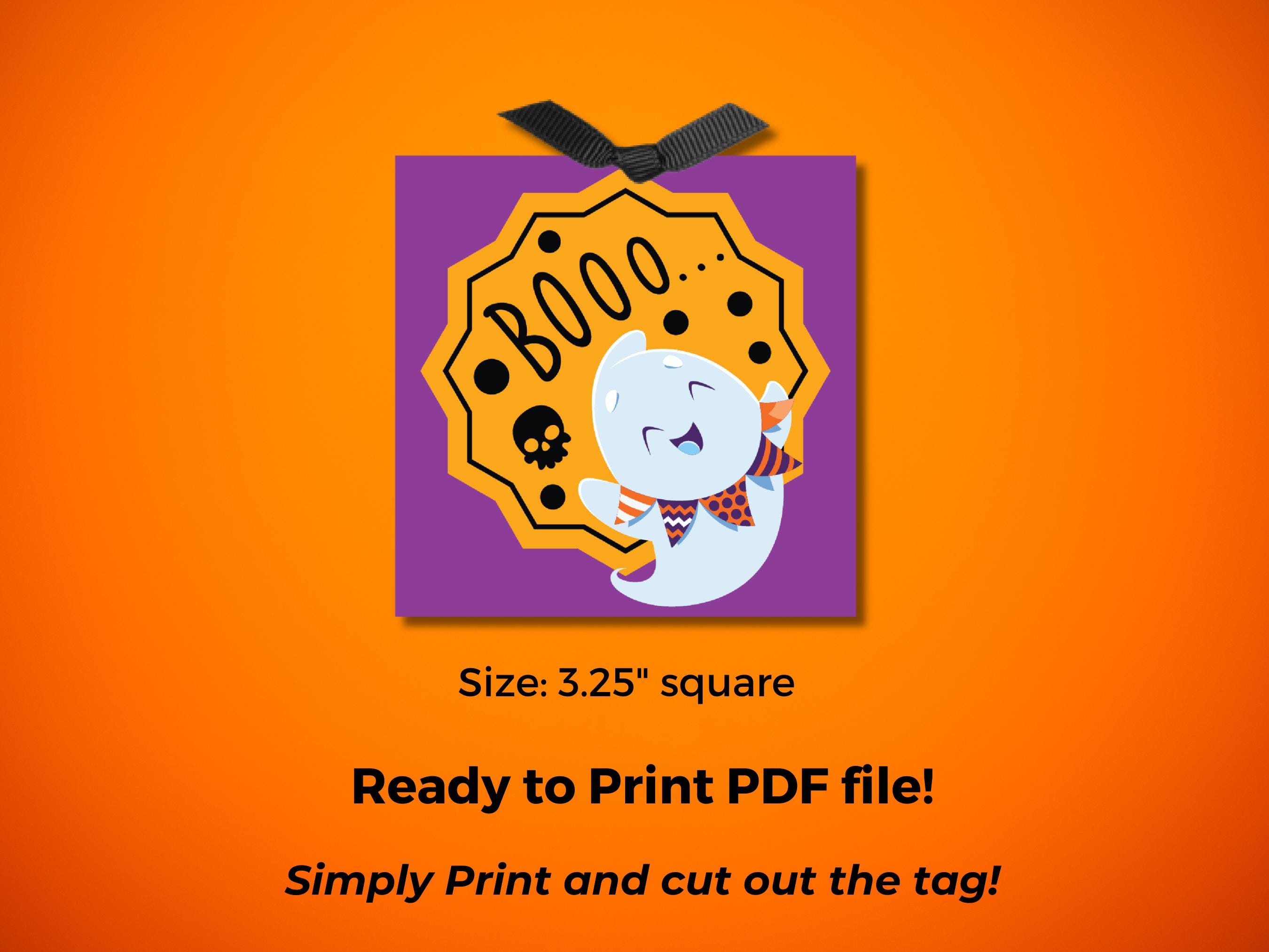 Boo Halloween Gift Tag Printable, Halloween Cute Ghost Gift Tag ...