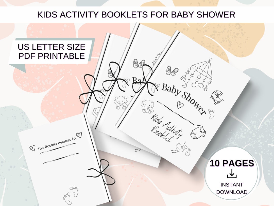 Baby Shower Kids Activity Book, Printable Baby Shower Activities, Baby ...
