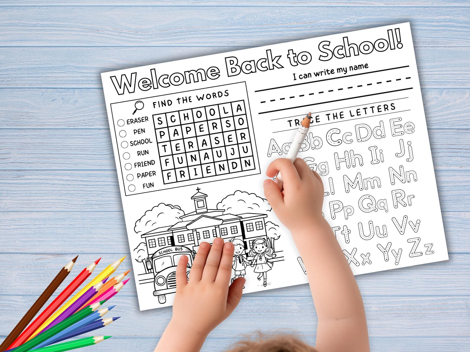 Back to School Placemats, Educational Activities, First Day of School ...