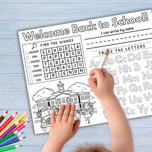 Back to School Placemats, Educational Activities, First Day of School ...