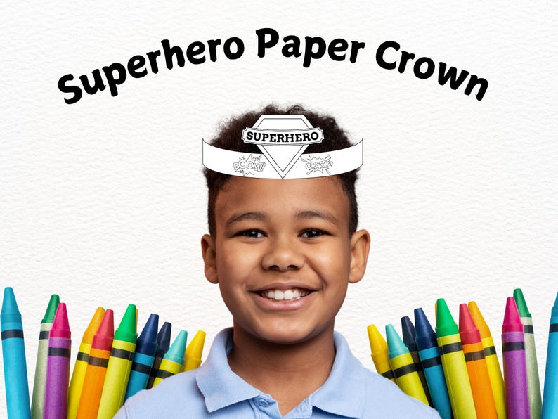 Superhero Paper Crown Template, Printable Paper Crown, Superhero ...