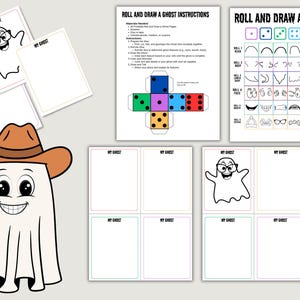 Roll & Draw a Ghost Printable, Halloween Dice Game, Preschool Activity ...