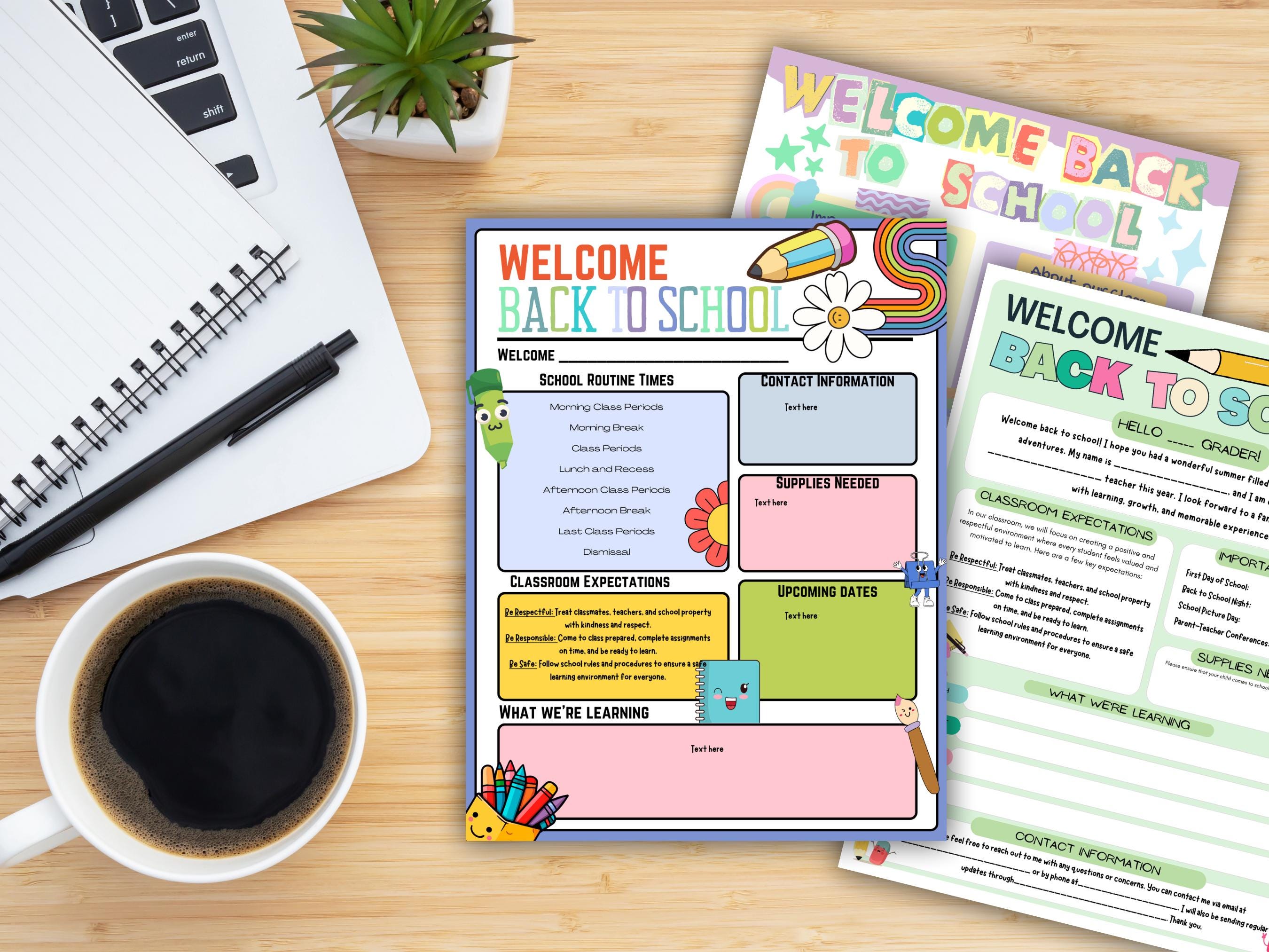 Editable Back to School Newsletter Template, Teacher Communication (PDF ...