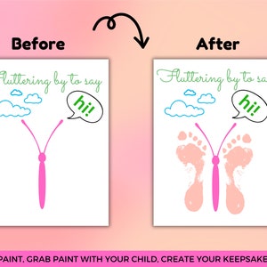 Butterfly Footprint Art Craft, Summer Footprint, Fluttering by Memory ...