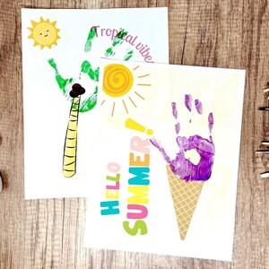 Printable Summer Handprint Craft Bundle, Summer Footprint Art ...