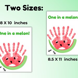 Watermelon Handprint Art, Printable Summer Handprint Craft, Toddlers ...