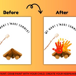 Smore Handprint Craft, Campfire DIY Handprint Art, Memory Baby Keepsake ...