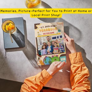 Elementary Yearbook Template, Editable Canva Yearbook, School Memory ...