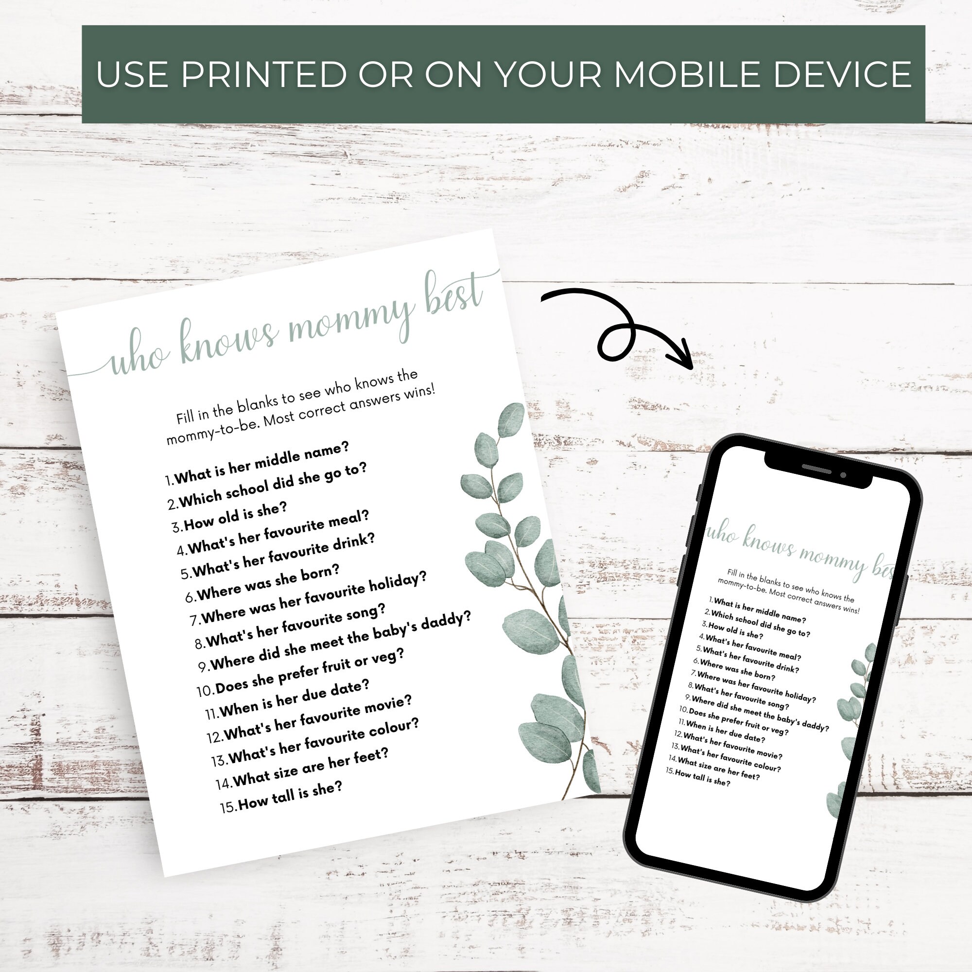 Who Knows Mommy Best Baby Shower Game How Well Do You Know - Etsy