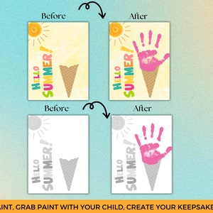 Summer Handprint Art Craft, Memory Baby Art Keepsakes, Preschool ...