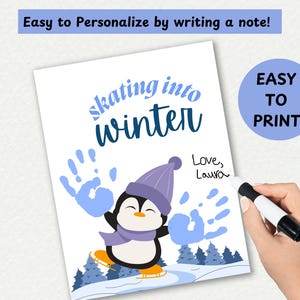 Penguin Handprint Art Craft – Printable Winter Handprint Activity for ...