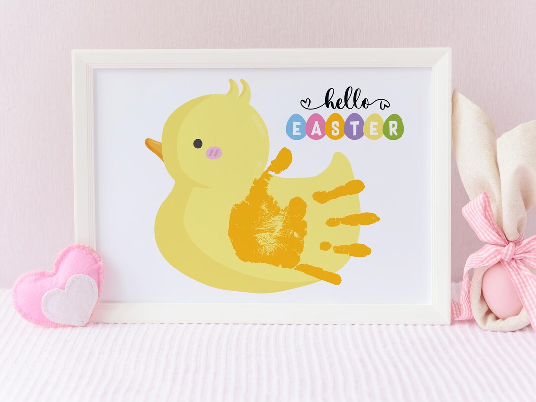 Hello Easter Handprint Art, Easter Chick Handprint Craft, Easter ...